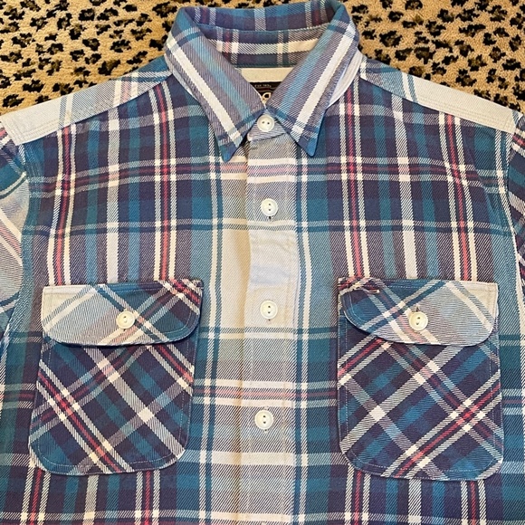 Ralph Lauren Double RL | Shirts | Rrl Ralph Lauren Blue Red Plaid Workshirt Small Double Rl ...